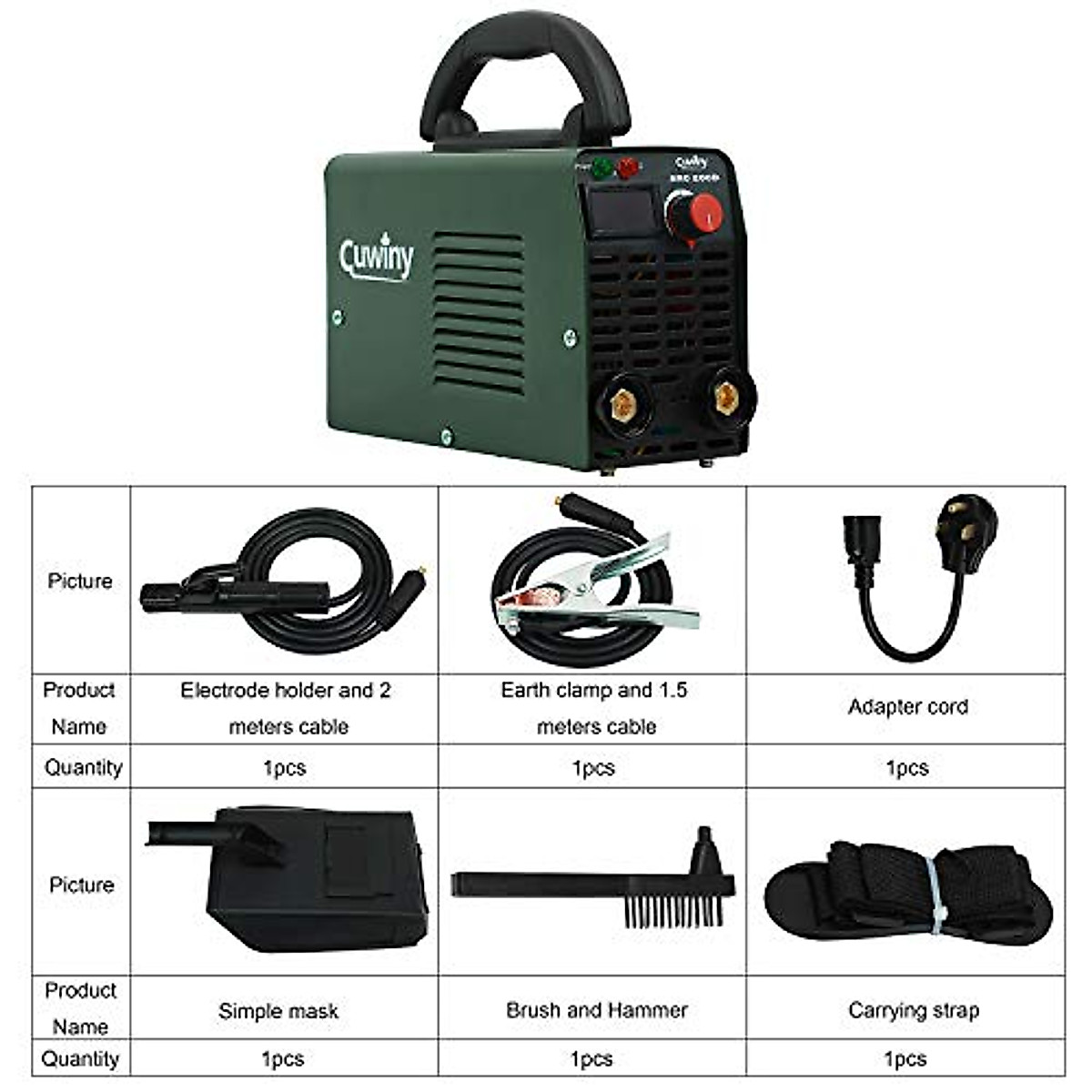 ARC Welder Mini, Cuwiny ARC200D 110v/220v IGBT Inverter Welding Machine, Maximum 140A MMA/Stick, Dual Voltage with High Frequency Duty Cycle Digital Display Welding.