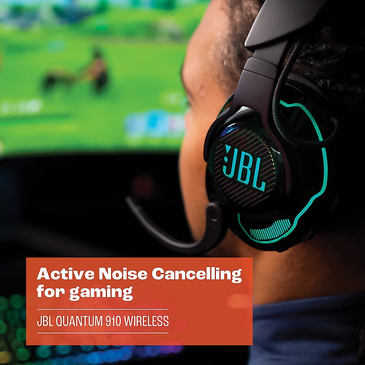 JBL Quantum 910 Wireless Gaming Headset, Black, Large