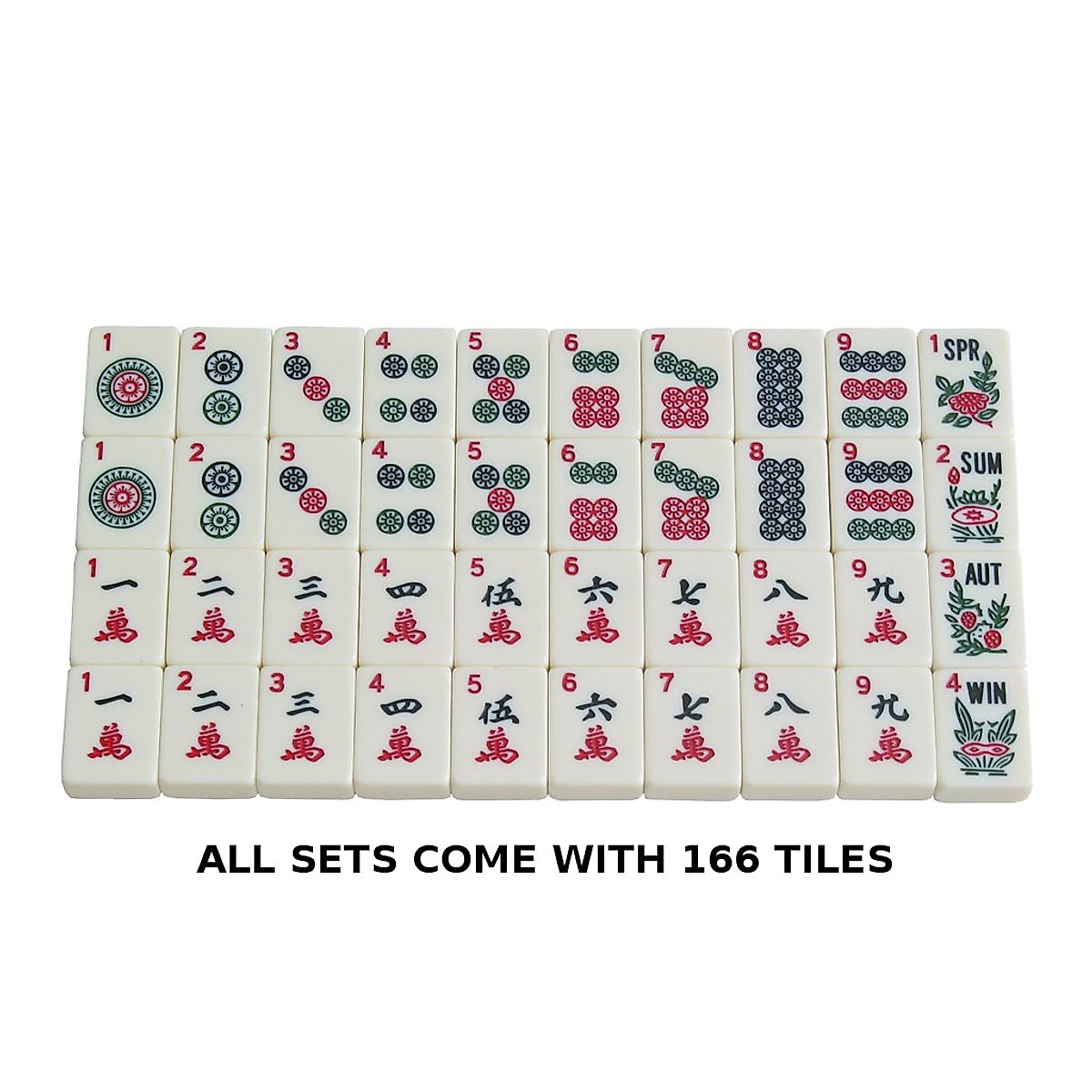Linda Li New American Mahjong Set - 166 Premium Ivory Tiles, All-in-One Rack/Pushers, Brown Soft Bag - Classic Mah Jongg Game Set