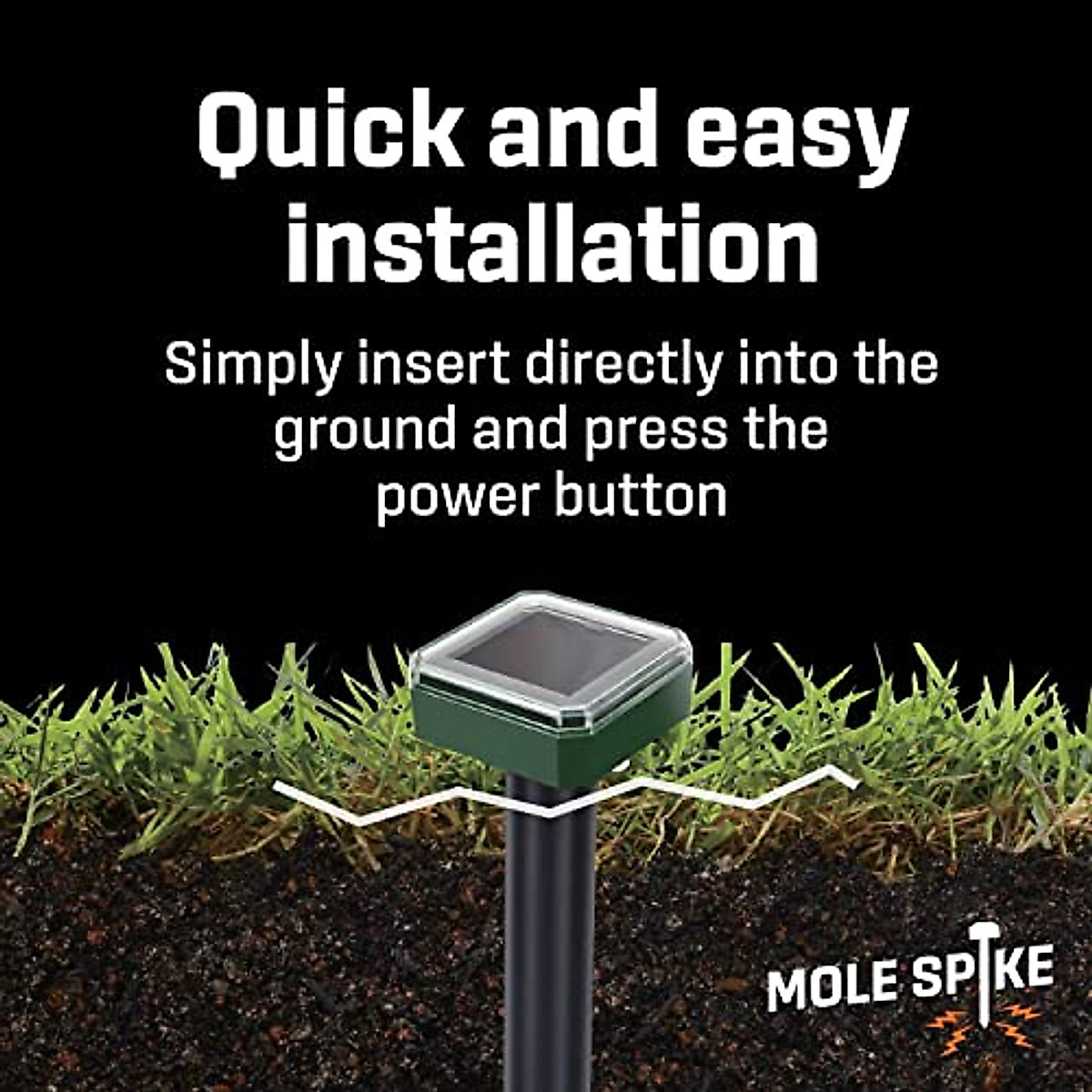 Exterminators Choice Ultrasonic Mole Spikes to Rid Lawns & Gardens of Rodents - 4 Pack - Solar Powered Rodent Repeller is an Energy Saving and Humane Pest & Gopher Repellent - Mole Repellent