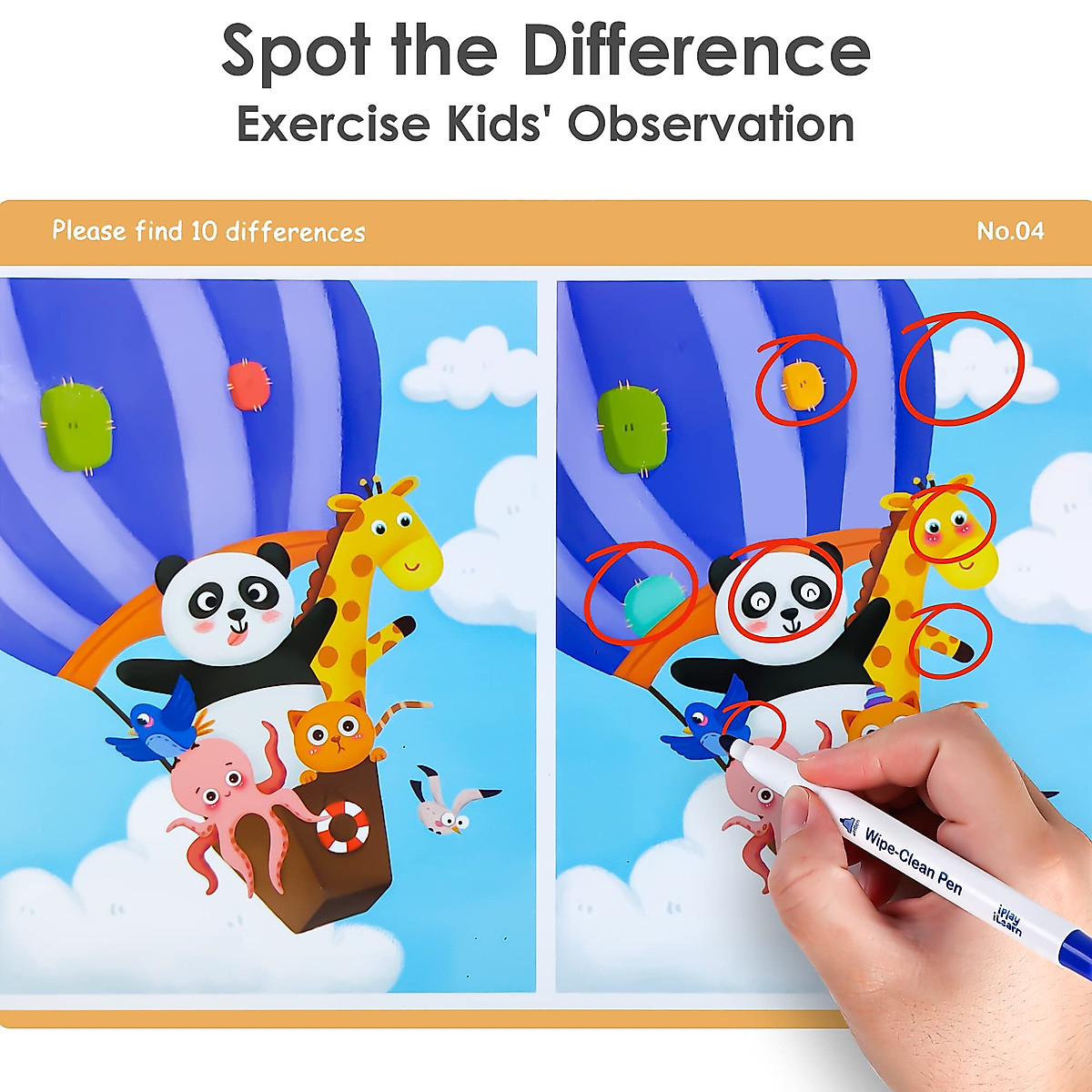 iPlay, iLearn Kids Search N Find Educational Card Game, Montesorri Learning Toys, Preschool Busy Books, Spot the Difference, Fun Dots Activites, Birthday Gifts for Ages 3-5, 4-6, 7-8 Autism Boys Girls