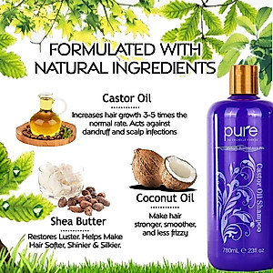 Ultra Volumizing, Growth Stimulating Organic Castor Oil Shampoo and Conditioner Set. Huge 26.5 oz Shampoo Conditioner Combination Pack to Strengthen, Grow and Restore.