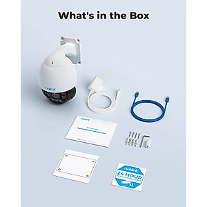 REOLINK 4K Security Camera System, Smart Person Vehicle Detection Wired Outdoor Indoor PoE Kit, RLK16-800B8 Bundle with PTZ PoE Camera RLC-823A