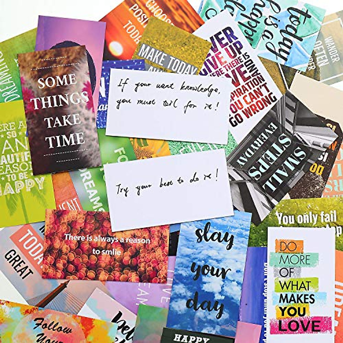 120 Pieces Assorted Motivational Quote Cards Gratitude Encouragement Card Set, 30 Styles Business Cards 2 x 3.5 Inch Mini Inspirational Kindness Note Cards for Encouraging Business Kindness Supplies