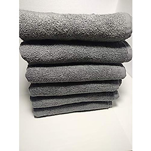 Big Deals,100% Turkish Cotton Extra Large (20 x 35 inch) Hand Towel, for SPA, Gym, Fitness and Sport, Oversized, XL, Large, Huge Big Size Hand Towel,luxury hotel series(grey,6-pack) (grey, 6)