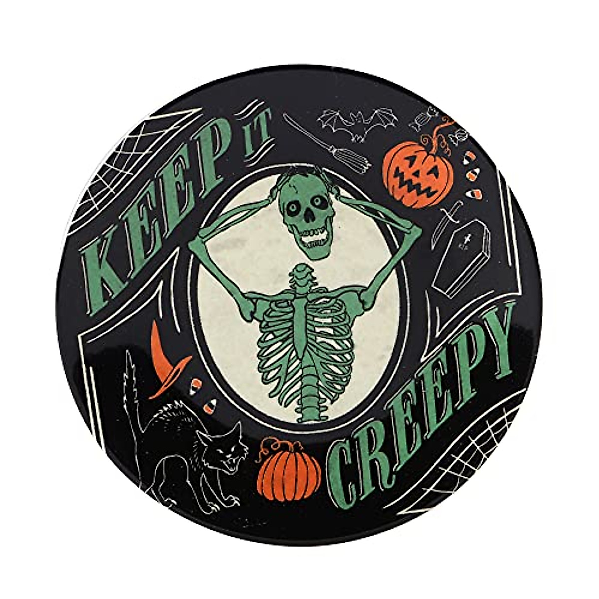 Certified International Scaredy Cat 6" Canape/Luncheon Plates, Assorted Designs, Multicolor, Medium, Set of 4