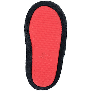 Miraculous Ladybug Girls' Slipper Scuff, Mismatch Ladybug and Cat Noir, Black/Red, Big Kid Size 3/4