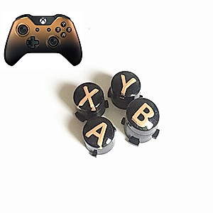 Replacement Bullet Buttons ABXY Mod Kit Levers Joystick for Xbox One S Slim Elite Controller (Bronze Gold)