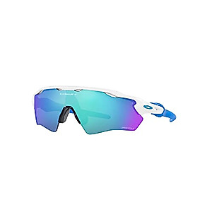 Oakley Youth OJ9001 Radar EV XS Path Rectangular Sunglasses, Matte White/Prizm Sapphire, 58 mm