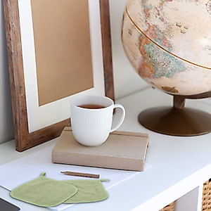 Pot Holders Heat Resistant Cotton Hot Pads: Green Oven Pot Holder with Loop Washable Coaster Potholder Dish Mats for Baking Cooking Kitchen Accessories 2pcs Hot Pads Pot Holders