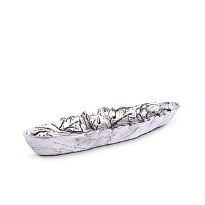 Arthur Court Artichoke Spoon Rest Aluminum Metal Decorative Holder for Kitchen, Spatula Ladle, Brush and Cooking Utensils - Food Safe can be used for serving dips or olive oils 8 inch x 3.25 inch