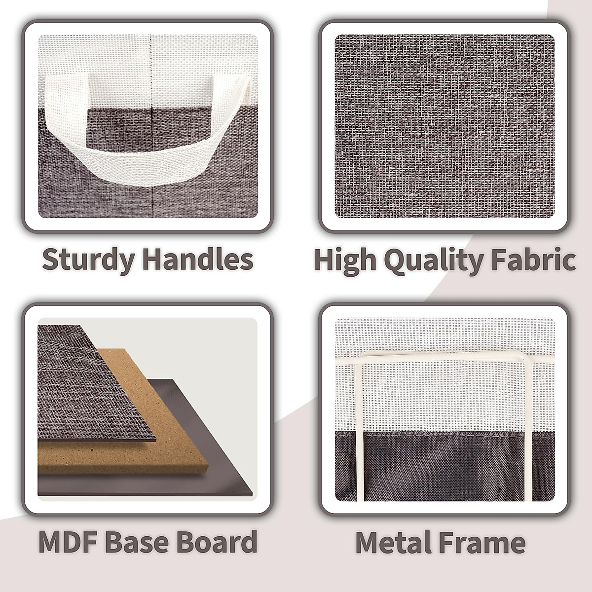 GRANNY SAYS Bundle of 4-Pack Storage Baskets with Metal Frame & 4-Pack Extra Large Storage Bins