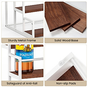 THYGIFTREE Coffee Syrup Rack Organizer Syrup Bottle Holder Stand for Coffee Bar 3-Tier 12 Bottles Storage Shelves for Syrup, Wine, Dressing for Kitchen Coffee Station, White