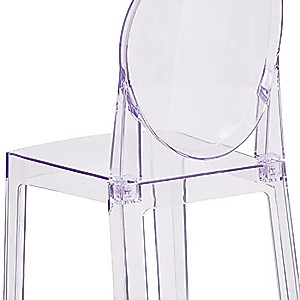 Flash Furniture Ghost Counter Stool with Oval Back in Transparent Crystal