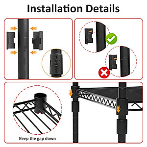 5 Tier Storage Shelves with Wheels, Heavy Duty Metal Garage Shelving Unit and Adjustable Feet, 865lb High Capacity Rolling Storage Shelf for Kitchen, Office, Dining Room (23.6"x 17.7"x 72"), Black