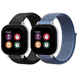 2 Packs Nylon Band Replacement for Gizmo Watch 3 2 1/Gabb Watch,20mm Breathable Hook & Loop Gizmo Watch Band Replacement Gabb Watch Bands for Boys and Girls