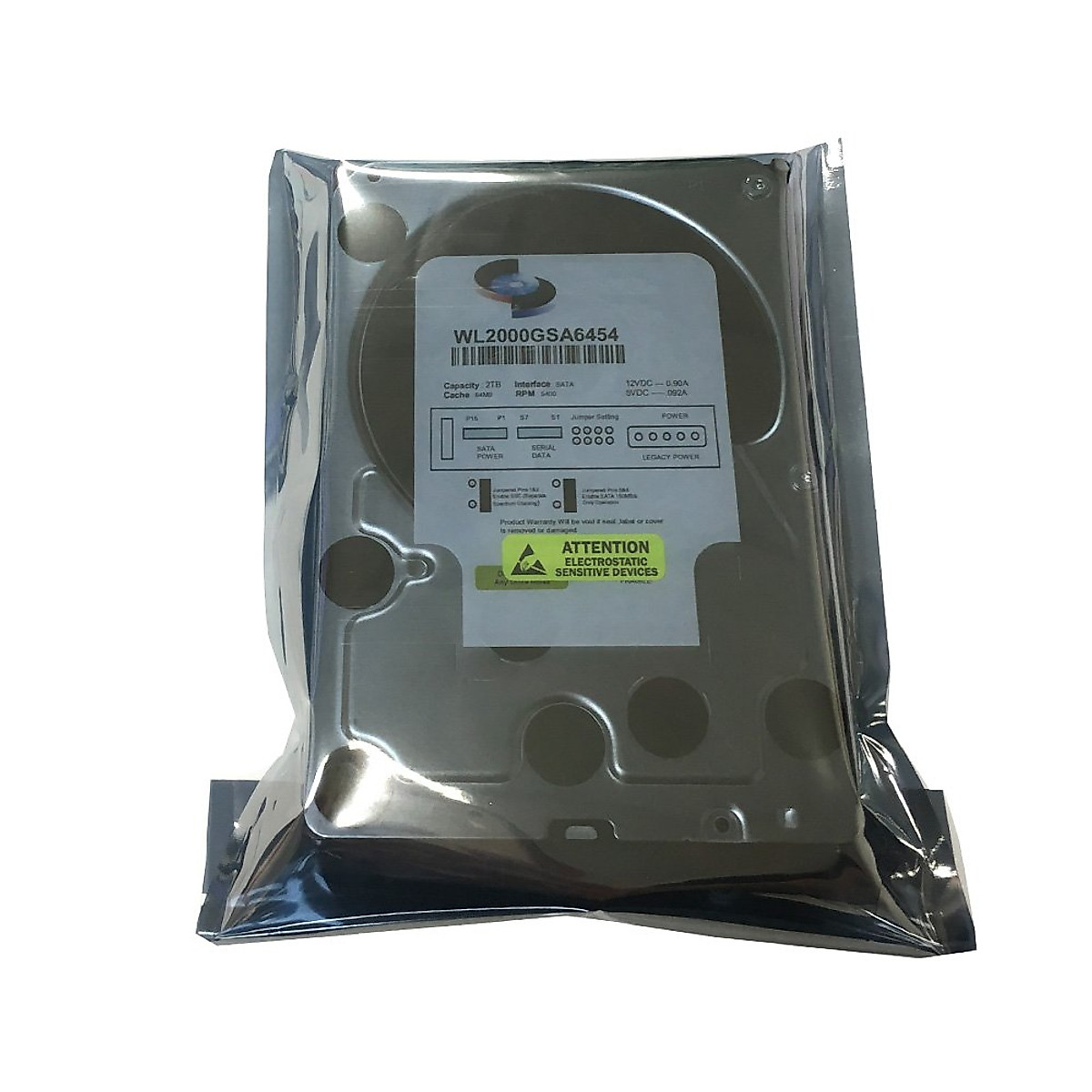 WL 2TB 64MB Cache 5400RPM SATA III (6.0Gb/s) 3.5" Internal Surveillance DVR Hard Drive - w/ 1 Year Warranty