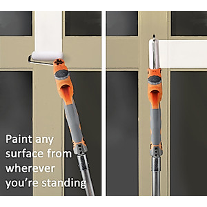 McCauley Tools Revolver- Heavy Duty, Long Handle Paint Brush Extender and Roller Holder, Paint Edger Tool for High Ceilings, Corner Painting Tool Compatible with All Threaded and Locking Poles