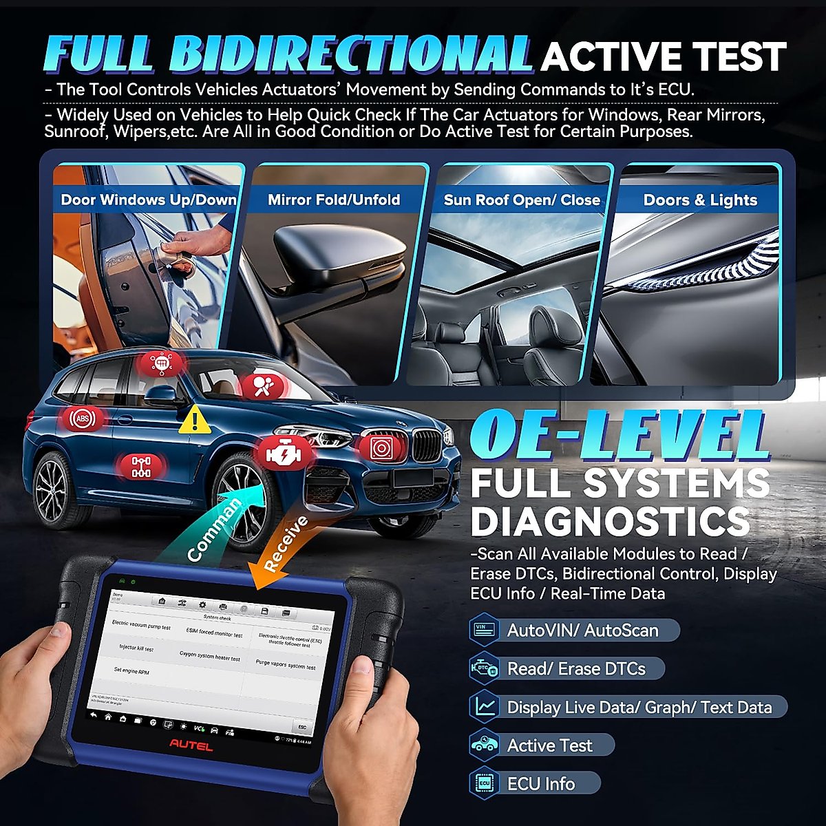 Autel MaxiIM IM508S w/ XP200 Programmer: 2024 Up of IM508 KM100 Key Fob Programming Tool, OS11 4+64G, 2.4&5G, Bidirectional Control 3000+ Test 40+ Reset OE Full Diagnose as MX900 MK900BT FCA AutoAuth