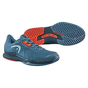 HEAD Men's Sprint Pro 3.5 Tennis Shoes (Bluestone/Orange, us_Footwear_Size_System, Adult, Men, Numeric, Medium, Numeric_8)