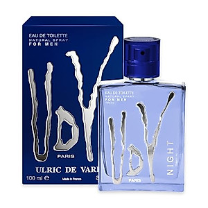 Ulric De Varens NIGHT - Eau De Toilette for Men - Captivating, Enchanting, and Luxurious- Easy to Love, Manly, and Notes of Bergamot, Mandarin, Pineapple, and Cedar- Bold and Fearless Men - 3.4 Fl Oz