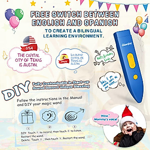 Qiaojoy V2 Interactive Kids Map Bilingual United States Map for Kids Learning, Educational Talking USA Map Poster Geography Games Personalized Kids Toys for Boys & Girls Ages 3-12