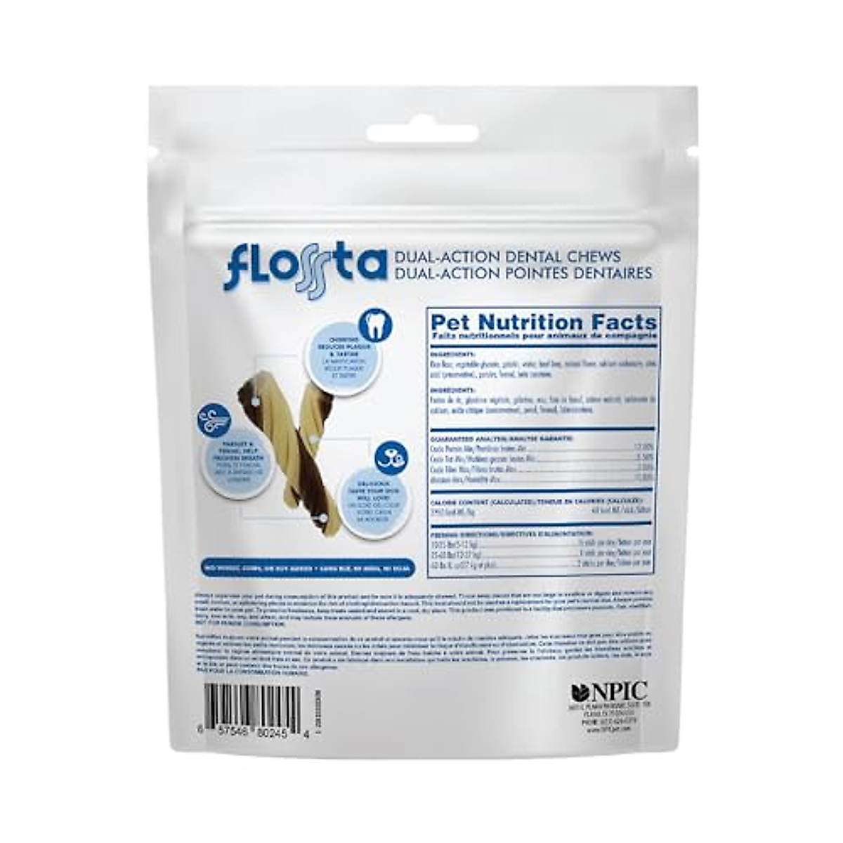 N-Bone FLOSSta Dual Action Dental Chews Beef Liver Flavor, 12-oz Bag