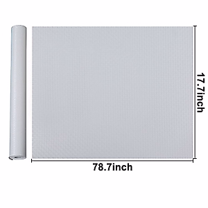 Waterproof Shelf Liner No Slip Drawer Liner for Bathroom, Non Adhesive Kitchen Cabinet Mats EVA Plastic Drawer Mats Roll for Closet, Shelves, Cupboard, Countertop, Fridge Liner - Gray 17.7"×78.7"