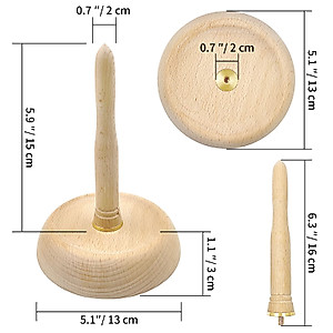 Premium Beechwood Yarn Holder with Brass Twirling Mechanism | Stand Ball Spindle Crochet and Sewing Tool | Wood Cord Organizer for Knitting, Embroidery, and Crafts
