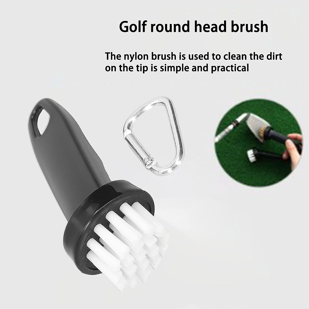 VGEBY Brush, Round Head Putting Pole Cleaning Brush Nylon Cleaner Accessory