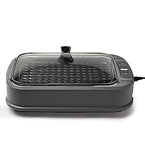 Oster DiamondForce Electric Indoor Nonstick Smokeless Countertop Grill Small Appliance with Removable Grill Plate and Lid