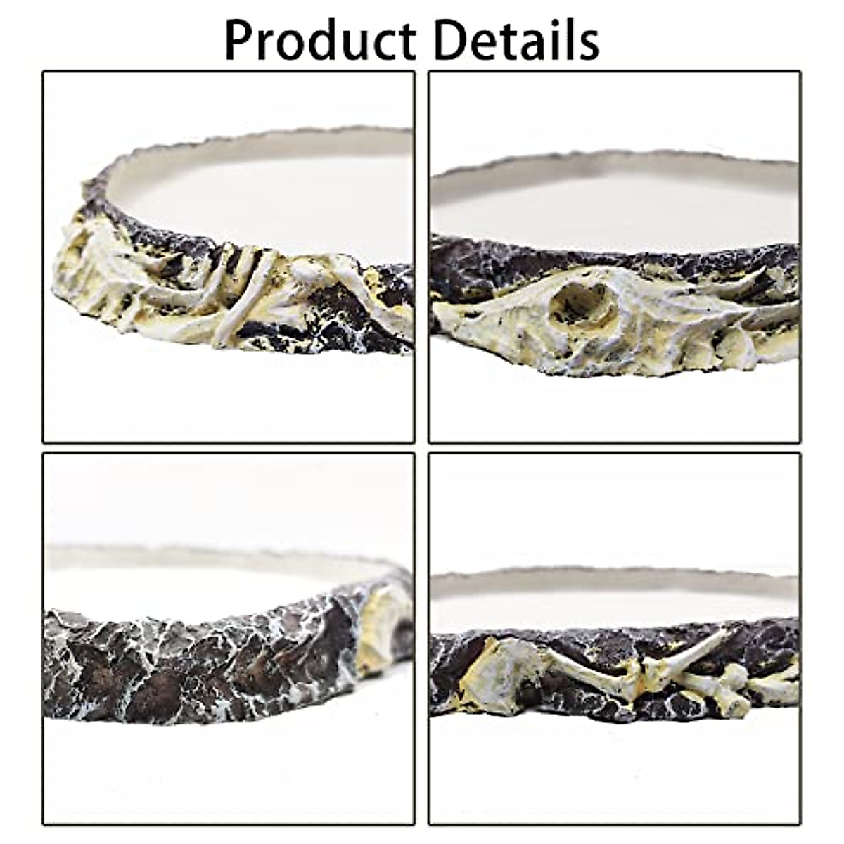 Tfwadmx Reptile Water Bowl Reptile Rock Food Dish Reptile Feeder Food and Water Feeding Bowl for Lizard Bearded Dragon Turtle Frog Leopard Gecko Snake Chameleon