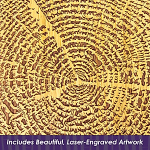 Totally Bamboo 13" Tree of Life Cutting and Serving, 100% Bamboo Laser Etched Art of Endangered and Exotic Animals, 5/8" Thick Board