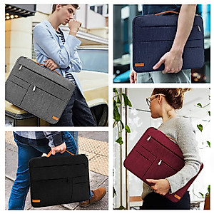 KINGSLONG 17-17.3 inch Laptop Sleeve Bag, Slim Shockproof Handbag Carrying Case Notebook Computer Cover Fit for Acer Asus Dell HP Black