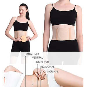 Umbilical Hernia Belt for Men and Women - Abdominal Support Binder with Compression Pad - for Incisional, Epigastric, Ventral, Inguinal Hernia - Belly Button NaveL (Medium (Pack of 1))