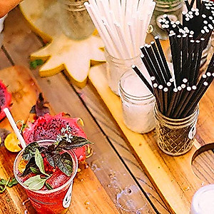 400 Pieces bluTensils Biodegradable Compostable Eco-friendly Bulk Standard Paper Straw Utensil Party Holiday Events Supplies Juice Tea Bar (Black, Standard)