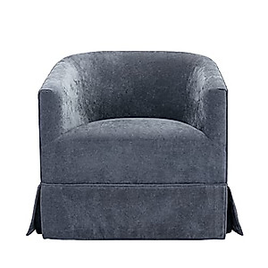 Locus Bono Swivel Accent Chair Set of 2, Upholstered Swivel Chairs for Living Room, Bedroom, Lounge, Nursery, Fabric Swivel Barrel Chair for Small Space (Gray), SD-203