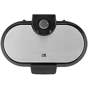 Kalorik WM 42281 BK Traditional Double Belgian Waffle, Make Two Perfect 7" by 1" Waffles Each Time with Precise Temperature Control, Non-stick Coated Plates for Easy Cleaning, Cool Touch Handle