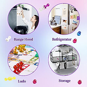 Fridge Magnet, Push Pin Magnets for Whiteboard, 50 Pcs Refrigerator Magnets Fridge, Strong Magnets for whiteboard 8 Assorted Colors Fridge Magnets Cute Magnets