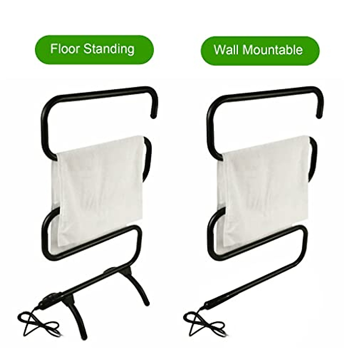 FCMLD Bathroom Towel Warmer Electric Towel Drying Rack Towels Heated Rack Standing Wall Mounted Bath Towel Hanger Dryer Shelf