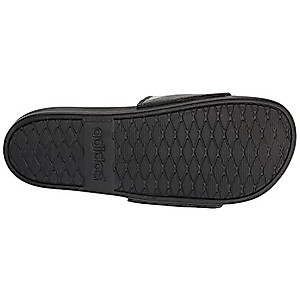 adidas Women's Adilette Comfort Slides Sandal, Black/Gold Metallic/Black, 7