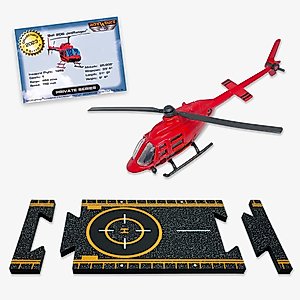 Hot Wings Planes Bell 206 Jet Ranger (Red) with Connectible Runway