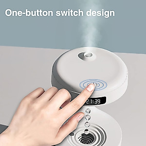 Anti Gravity Ultrasonic Humidifier, 2023 Upgrade Cool Mist Desktop Humidifier, Quiet Diffuser with LED Clock Display, Auto Shutdown Power-Off Protection for Kids Friend Lover Gift Bedroom Home(White)