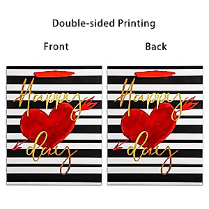 FaCraft Valentines Gift Bags with Handles 13" Large Valentines Day Gift Bag for Boyfriend Kids Happy Day Gift Bag with Tissue Paper for Her Him Men Wife Anniversary Weddings Bridal Shower Gift Bag