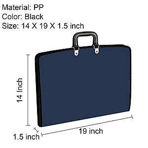 Acocony 11x17 Portfolio with Zipper Closure PP Material Oxford Cloth Edge Waterproof Blue 1 Pack