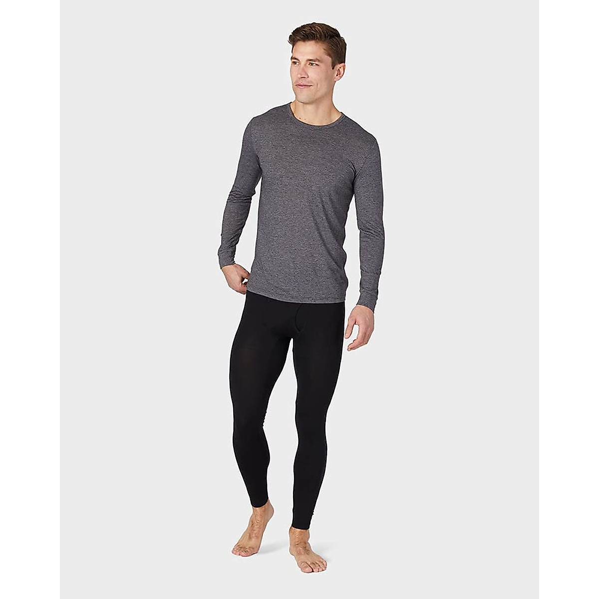 32 Degrees Men's 2-Pack Performance Lightweight Thermal Baselayer Legging Pant, Black/Black, Medium