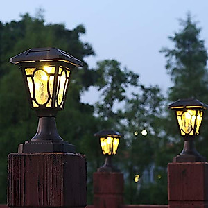 SFRIDQ LED Solar Column Headlight Outdoor Waterproof Garden Light Door Post Lights Home Villa Garden Light Lawn Light Landscape Lighting Fixture