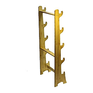 LUCKNIGHT Display Stand 5- Layer Solid Wood Sword Holder Rack, Display Stand for Japanese Samurai Sword Stand