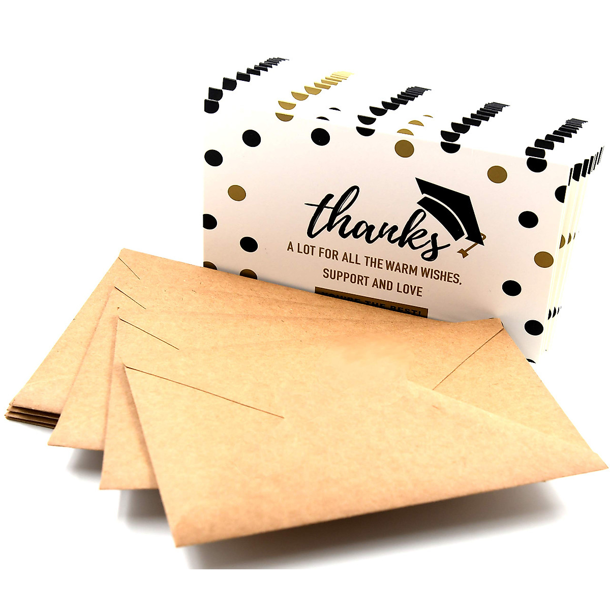 SUPREME IMPRESSION Graduation Thank you Cards 2024 with Envelopes, Attractive Graduation Greeting Cards 2024 Pack of 24 Graduation Cap Thank you Notes Card Set