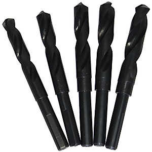 Drill America - POUDWDRSD 5 Piece High Speed Steel Reduced Shank Drill Bit Set in Plastic Pouch Case (9/16" - 1"), POU Series